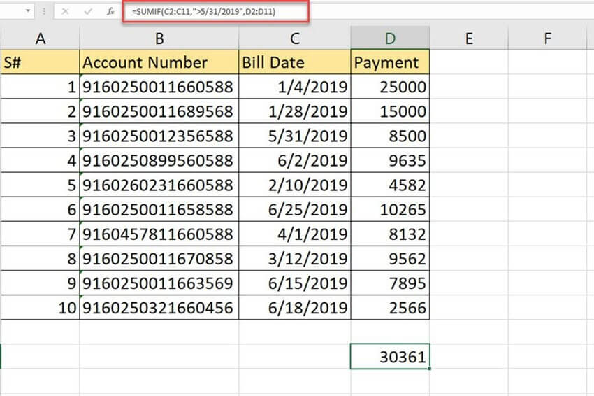 SUMIF Function In Excel Learn With EXAMPLE