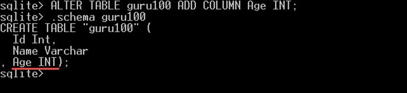 SQLite Create Alter Drop Table With Examples